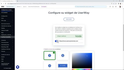 Widget de Accesibilidad WIX de UserWay - Guía de Instalación